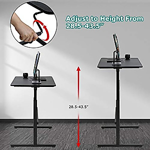 Adjustable Standing Desk, 47" Computer Desk Height Converter Desk Computer Workstation Large Desktop Stand Up Desk Ergotron Laptop Sit-Stand Desk Fit Dual Monitor for Home Office,Black