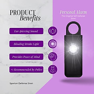 The Original Self Defense Siren Personal Safety Alarm for Women, Men, Kids, Elderly - SOS LED Strobe Light - Air Travel/TSA Friendly - Emergency Safe Key Chain Device, Pocket Size - 2 Units