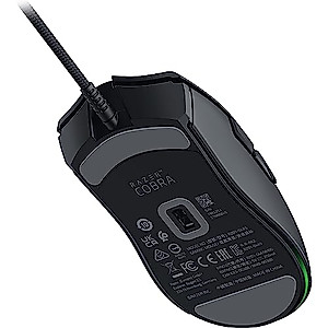 Razer Cobra Wired Gaming Mouse: 58g Lightweight Design - Gen-3 Optical Switches - Chroma RGB Lighting with Underglow - Precise 8500 DPI Optical Sensor - 100% PTFE Mouse Feet - Speedflex Cable - Black