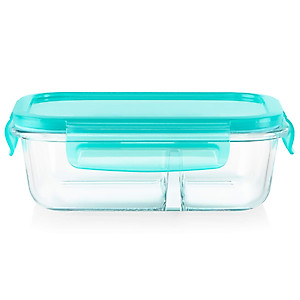 Pyrex Mealbox 10-Pc Bento Box Set, 2.3-Cup Divided Glass Food Storage Containers Set, Non-Toxic, BPA-Free Latching Lids, Freezer, Microwave and Top-Rack Dishwasher Safe, Compartment Bento Lunch Box