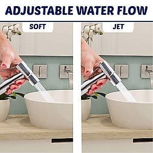 Bidet Sprayer Head with hook, stainless steel bidet sprayer kit, baby cloth diaper sprayer, easy to install for Personal Hygiene And Bedpan WC Sprayer