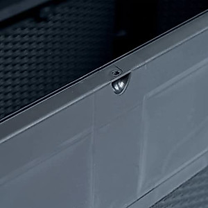 vidaXL Patio Storage Box Tool Case Deck Cushion Organizer Indoor Patio Easy to Assemble Durable Lockable Weather Resistant 84.5 gal Black Plastic