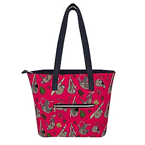 Tropical Sloths Women's Tote Bag PU Leather Shoulder Bag Handbags Purse For Work Shopping Travel