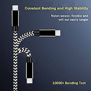 USB C Cable 3 Pack,6.6 ft 3A Fast Charge Nylon USB Type C Cable Compatible with Samsung Galaxy S22 S21 S20 FE Ultra S10 S10+ S9 S8 Plus Note 20 Ultra 10 9 8 A51 A71 A53 5G LG G5 G6 G7 G8 V20 (Silver)