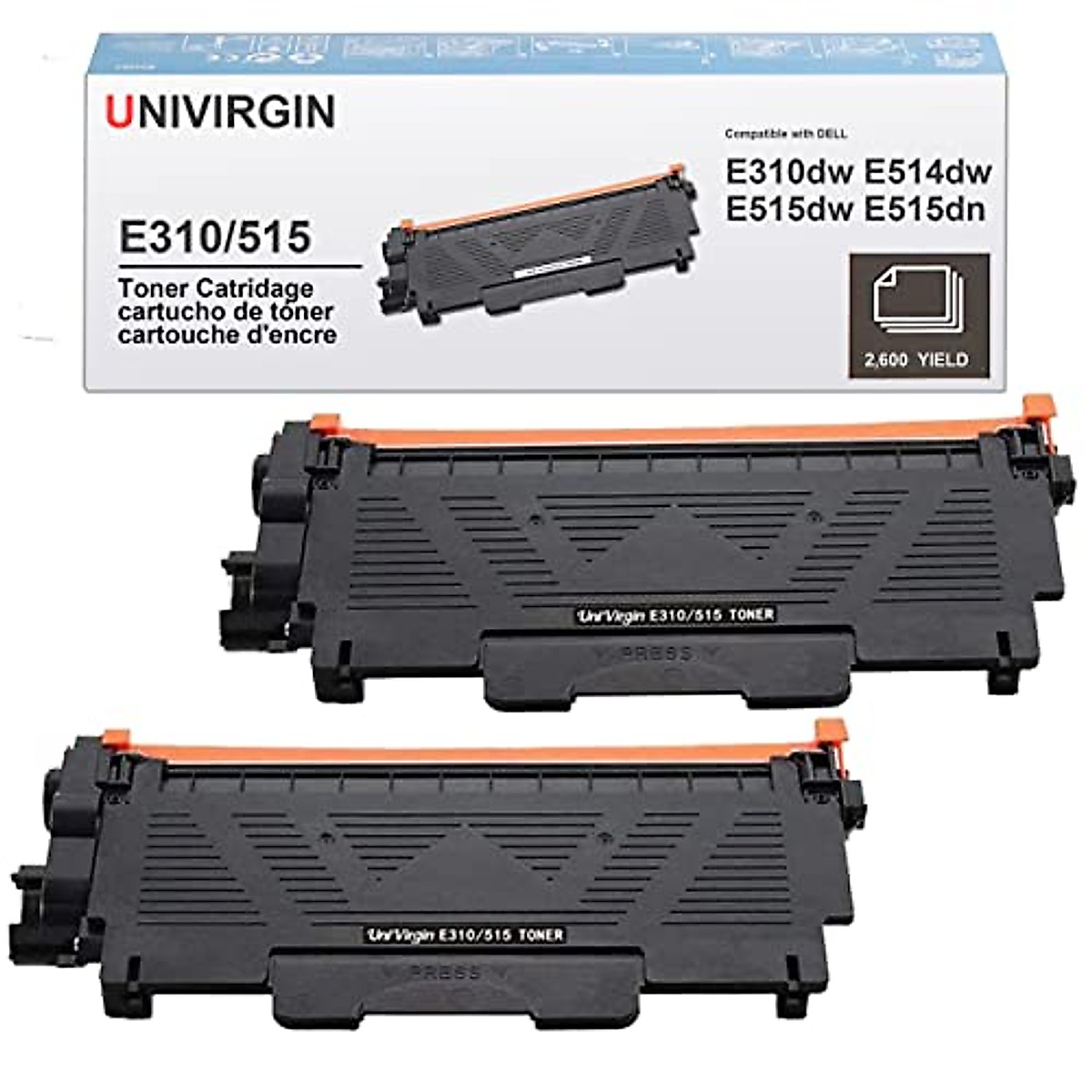 Compatible E310 Toner Cartridge Replacement for Use in Dell E514dw Dell E515dw Dell E515dn for Brother E310 E514 E515 E310dw(Black,2-Pack)