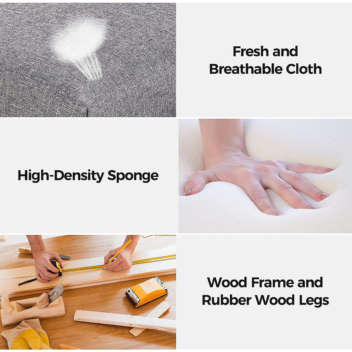 Yaheetech Dining Chairs Set of 6 Fabric Upholstered Dining Chairs Padded Chairs Button Tufted Kitchen Chairs with Solid Wood Legs for Home, Dining Room, Kitchen, Dark Gray(3 package)