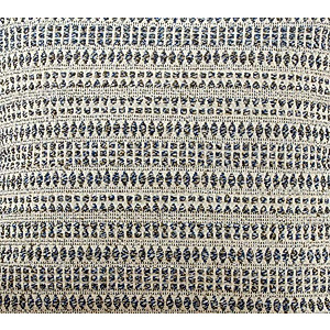 SARO LIFESTYLE Celeste Collection Woven Line Throw Pillow With Poly Filling, 22" x 22", Blue