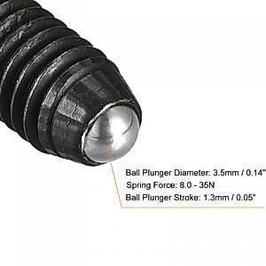 uxcell Ball Point Set Screws, 20pcs M6 x 8mm High Carbon Steel Metric Spring Hex Socket Grub Screw