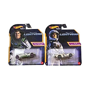 Hot Wheels Disney Pixar Lightyear Character Cars Set of 3 Diecast Vehicles with Space Buzz and Sox