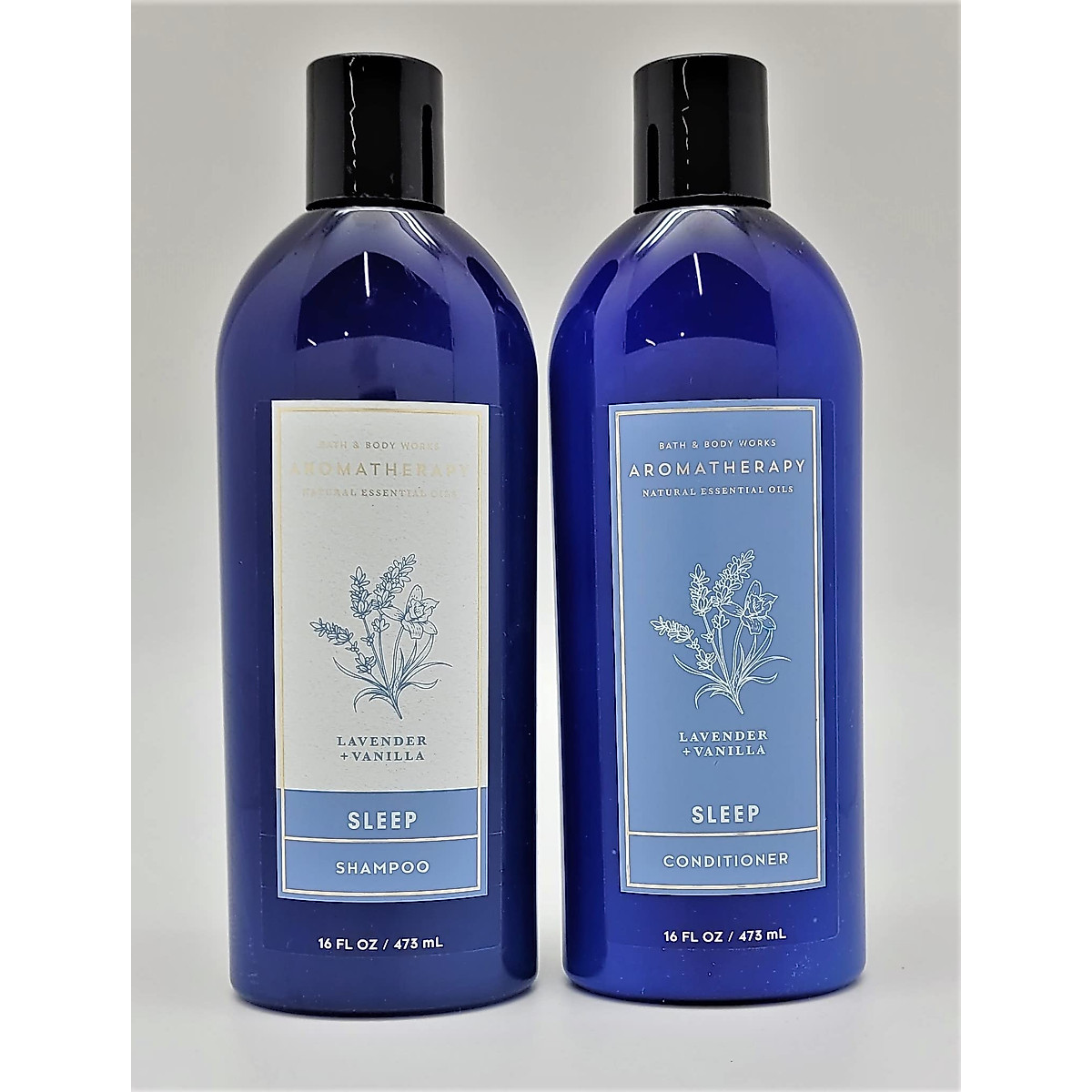 Bath & Body Works - Aromatherapy - Lavender Vanilla - Sleep - 2pc - Bundle- Shampoo and Conditioner 16 FL OZ each