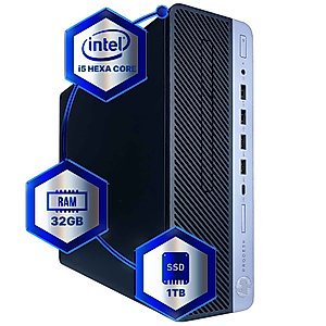 HP ProDesk 600G4 Desktop Computer | Hexa Core Intel i5 (3.2) | 32GB DDR4 RAM | 1TB SSD Solid State | Windows 11 Professional | Home or Office PC (Renewed)