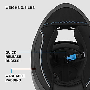 Westt Motorcycle Helmets Full Face Helmets - Street Bike Helmet with Dual Visor DOT Approved for Men Women Adults Compact Lightweight Storm X Grey Black White (Black, L (23.23-23.62 in))