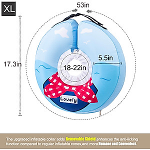 Inflatable Dog Cone Collar,Waterproof Soft Dog Donut Cone for Large Medium Small Dogs Cats, Recovery Dog E-Collar Alternatives After Surgery (Tie Red, X-Large)