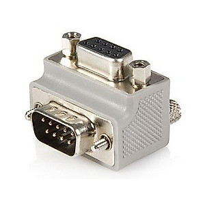 StarTech.com Right Angle DB9 to DB9 Serial Cable Adapter Type 2 - M/F (GC99MFRA2),Gray
