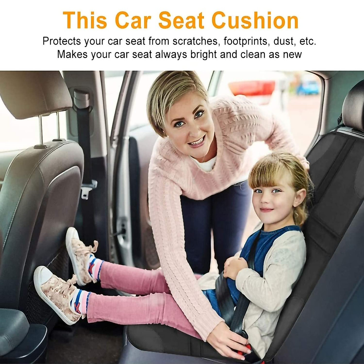 Car Seat Protector,Baby Kids Protection Cushion,Car Seat Protector Under Car Seat, Thickest Non-Slip Car Seat Protector for Baby/Child Car Seat, for Baby and Pet Car Seat Protection Cushion (2-Pack)