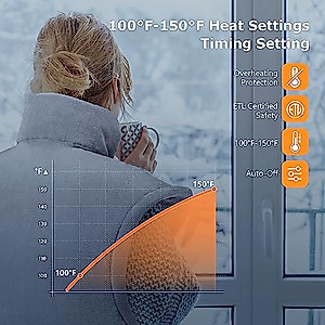 Heating Pad for Back Pain Relief, 24"x33" Weighted Heating Pad for Neck and Shoulder, Neck Heating Pad Fast-Heating with 6 Settings, Auto Shut-Off Full Body Heating Pad, Gifts for Women-Washable