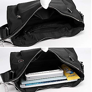 SplendoRoute Multi Pocket Shoulder Bag for Women Nylon Sling Crossbody Bag