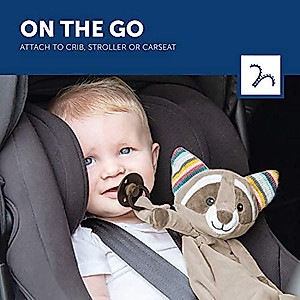 Security Baby Blanket - Plush Lovey Snuggler with Soothing Music & Sounds, Cry Sensor, Super Soft Sensory Blanket, Machine Washable, Baby Gift for Unisex Infants - Robin The Raccoon by Zazu Kids