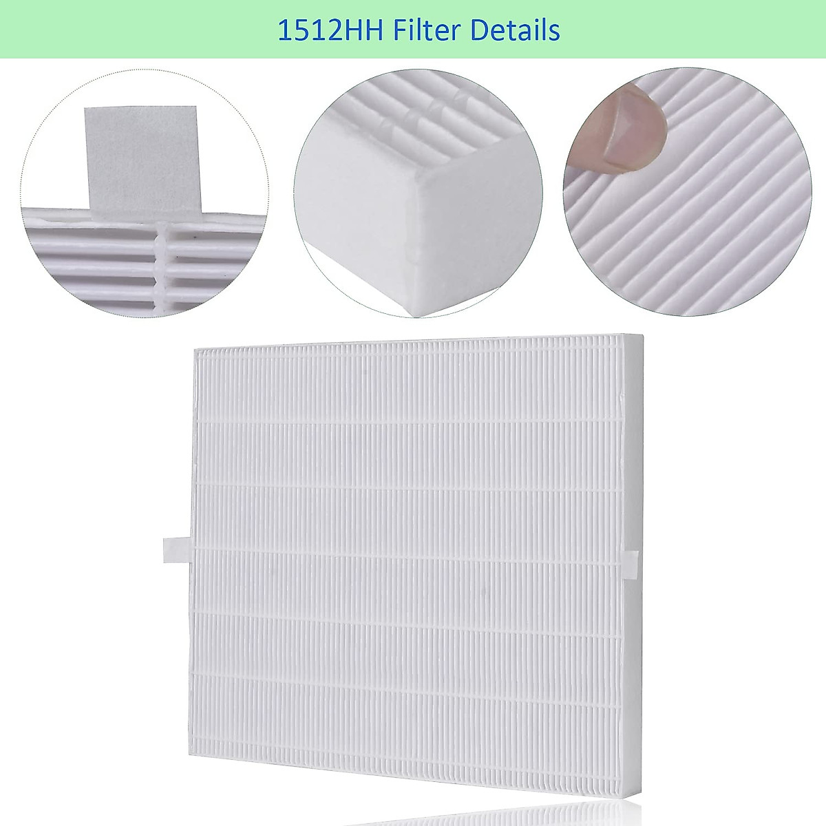 1512HH Filter, Compatible with Coway air Purifier AP-1512HH,AP-1512HH-FP,AP-1518R,AP-1519P filter Set 1 True HEPA Replacement Filter, With 4 Carbon Filters for AP1512HH Air Purifiers 3304899