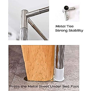 Stainless Steel Canopy Bed Frame,Mosquito Net Door Quattro Canopy Frame, Canopy Frame, Single/Double/King-Size Bed Frame (Color : Silver, Size : 1.8x2m Bed)