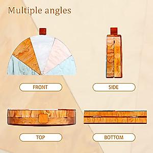 Clutch Purses Women Semicircle Evening Bag Splicing Color Crossbody Handbags for Wedding Cocktail Party Prom Banquet (Orange)