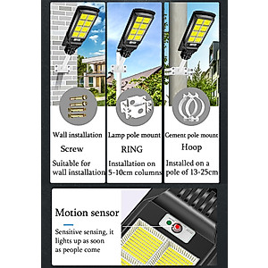 ZXXHNNAIH Solar Street Light Solar Motion Sensor Outdoor Lights, Solar Street Light IP66 Waterproof for Basketball Court Garage Camping