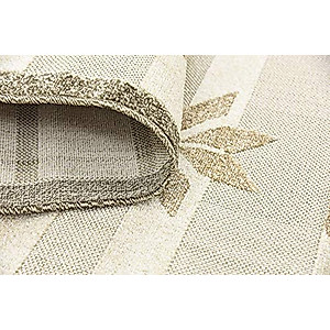 Unique Loom Outdoor Modern Collection Area Rug - Albuquerque (5' x 8' Rectangle, Beige/ Brown)