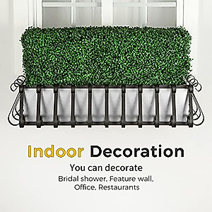 HWT 12 Pcs 20"X20"Grass Wall, Greenery Backdrop, Grass Wall Panels, Hedge Wall UV-Protected Green Wall Decor Boxwood Panels Indoor & Outdoor Event Backyard Decor