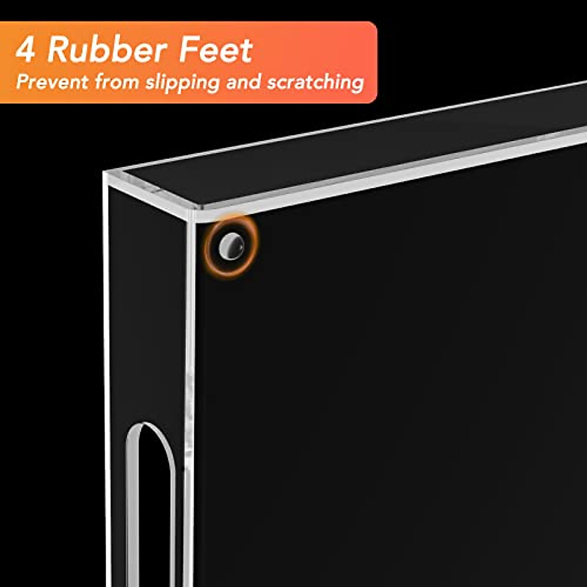 MaxGear Acrylic Decorative Tray Serving Trays with Handles (16 inches, Set of 2), Clear Decorative Tray Coffee Table Nesting Trays Ottoman Tray for Food, Tea, Snacks, Kitchen, Vanity