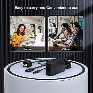 Surface Pro Charger 65W, Surface Laptop Charger for Microsoft Surface Pro 9/8/7+/7/6/5/4/3/X, Surface Laptop 5/4/3/2/1/Studio, Surface Book 2/1, Surface Go 3/2/1 with 6.6ft Power Cord