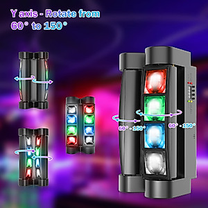 BETOPPER Stage Light, Moving Head DJ Light for Parties, RGBW 8x3W Spider LED Light, Sound Activated & DMX-512 Control for Party, Pub, Club, Wedding Event, Carnival Festival, Disco Stage Lighting