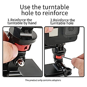 FEICHAO Upgraded Universal Camera Mount Adapter 360 Degree Swivel 1/4" Screw Converter CNC Aluminum Metal Compatible with Gopro Hero 10 9 8 7, Eken, Insta360 One X X2 R Action Camera (Black)