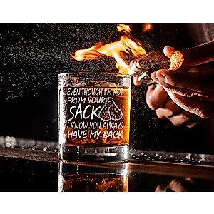 CARVELITA Even Though I'm Not From Your ??? Whiskey Glass - 11oz Old Fashion Bourbon Rocks Glass - Bonus Dad Gifts - Step Dad Gifts - Birthday Gifts For Stepdad - Stepdad Gifts - Sarcastic Gifts