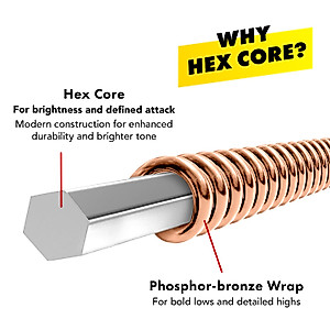 DR Strings Rare - Phosphor Bronze AcousticHex Core 12-54