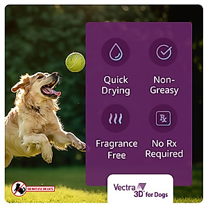 Vectra 3D for Dogs Flea, Tick & Mosquito Treatment & Prevention for Large Dogs (56 to 95 lbs) , 6 month supply