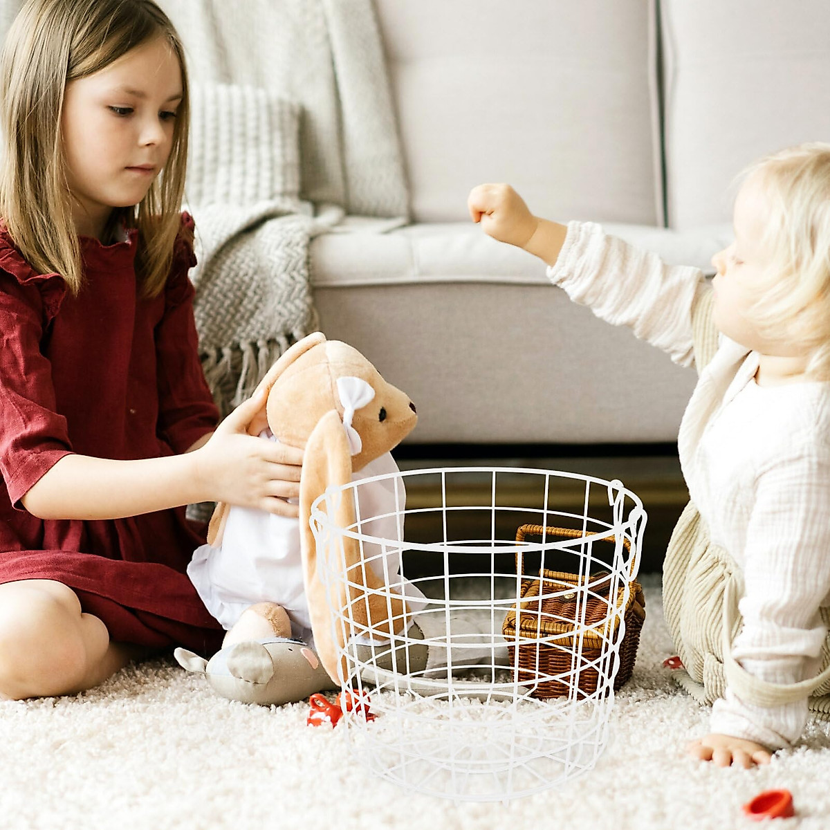 MAGICLULU Iron Wire Laundry Hamper Laundry Storage Basket With Handles Iron Storage Basket