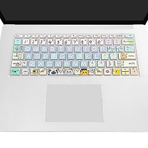 WSLUCKO Keyboard Cover Skin for Microsoft Surface Laptop 4 13.5 & 15 Inch and Surface Laptop 3 13.5'' & 15'', Cute Printing Waterproof Silicone Keyboard Protector,Cute Cat