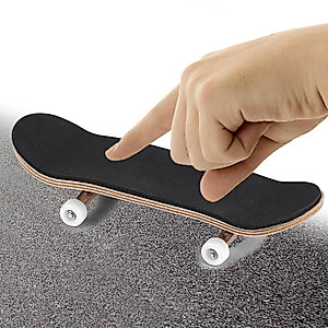 Hongzer Mini Skateboards for Fingers, Maple Wooden+Alloy Fingerboard Finger Skateboards with Box Reduce Pressure Kids Gifts, Finger Toy Skateboards(White)