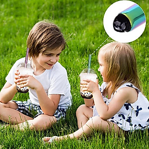 15pcs Reusable Metal Straws with 5 Cleaning Brushes - 18/8 Stainless Steel Straws with 5 Straight 5 Bent 5 Boba Straws - Eco Friendly Drinking Straws with Case for Party Drinkware (Gold)