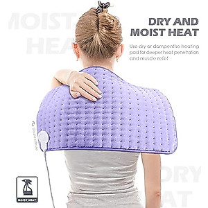 Heating Pad for Back Pain Cramps Relief - Electric Heating Pad for Neck/Shoulder/Muscle Pain - 6 Heat Settings, Auto Off, Moist Heat Options, Machine Washable, Christmas Gifts for Women,Mom,Sister -XL
