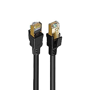 CableCreation Cat8 Ethernet Cable 1.6ft Short, 40Gbps Network Patch Shielded Heavy Duty Cable, 2000MHz SFTP Internet LAN RJ45 High Speed Gaming Cord for PS5 PS4, Xbox, Modem, Router, 0.5M