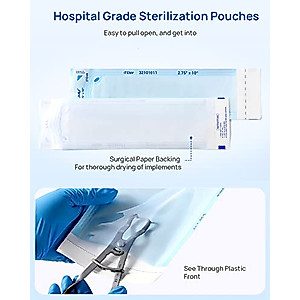 JMU Self Sealing Sterilization Pouches 3.5" x 10" (3.5x9) Autoclave Sterilizer Bags, 200/Box
