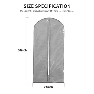 Garment Bag for Dresses Long, 60" Dress Bag for Traveling, Set of 3.