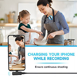 PQRQP Dual Wireless Lavalier Microphone for iPhone, iPad, Video Conferencing, Recording, Live Streaming