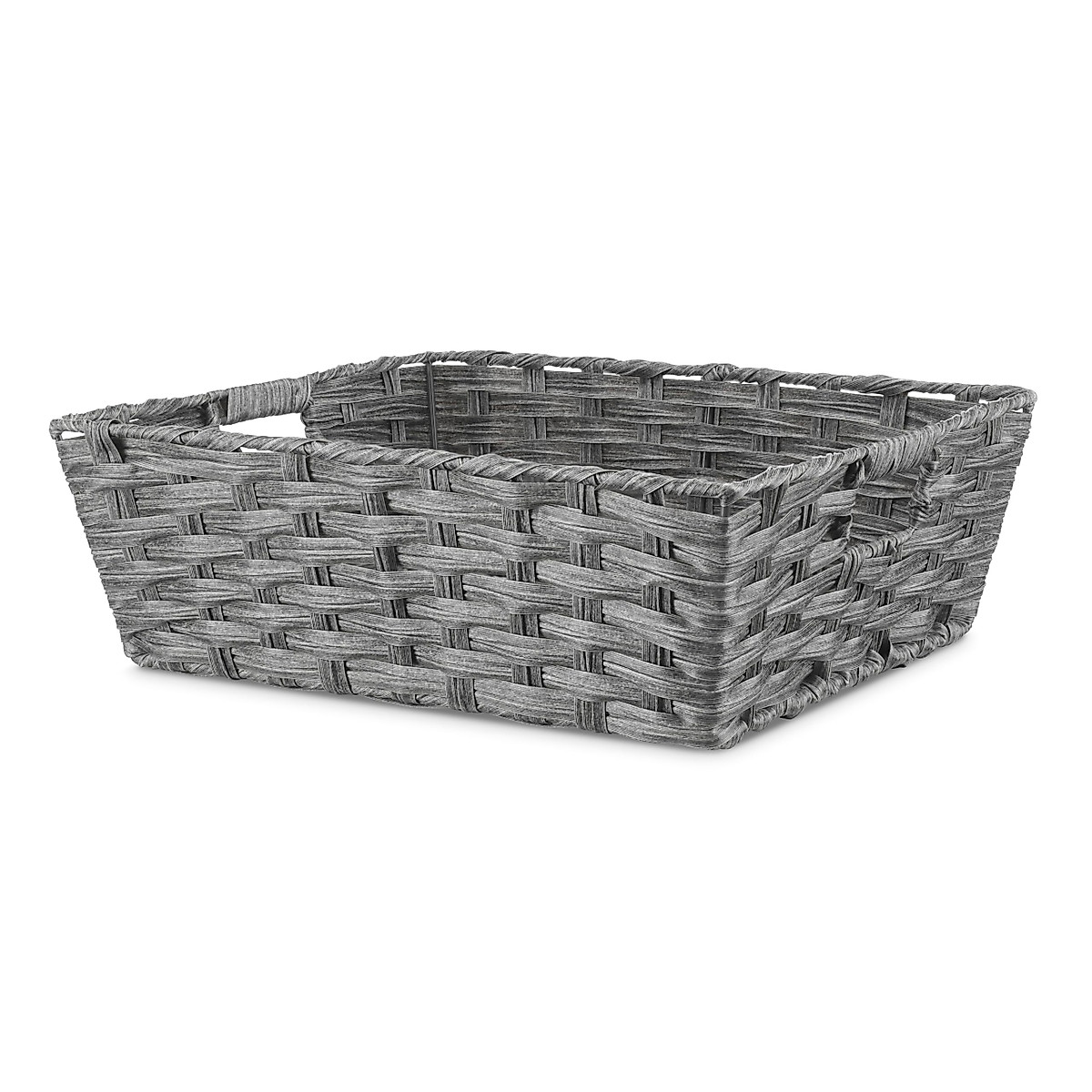 Whitmor Split Rattique Shelf Tote, Set of 2, Smokey