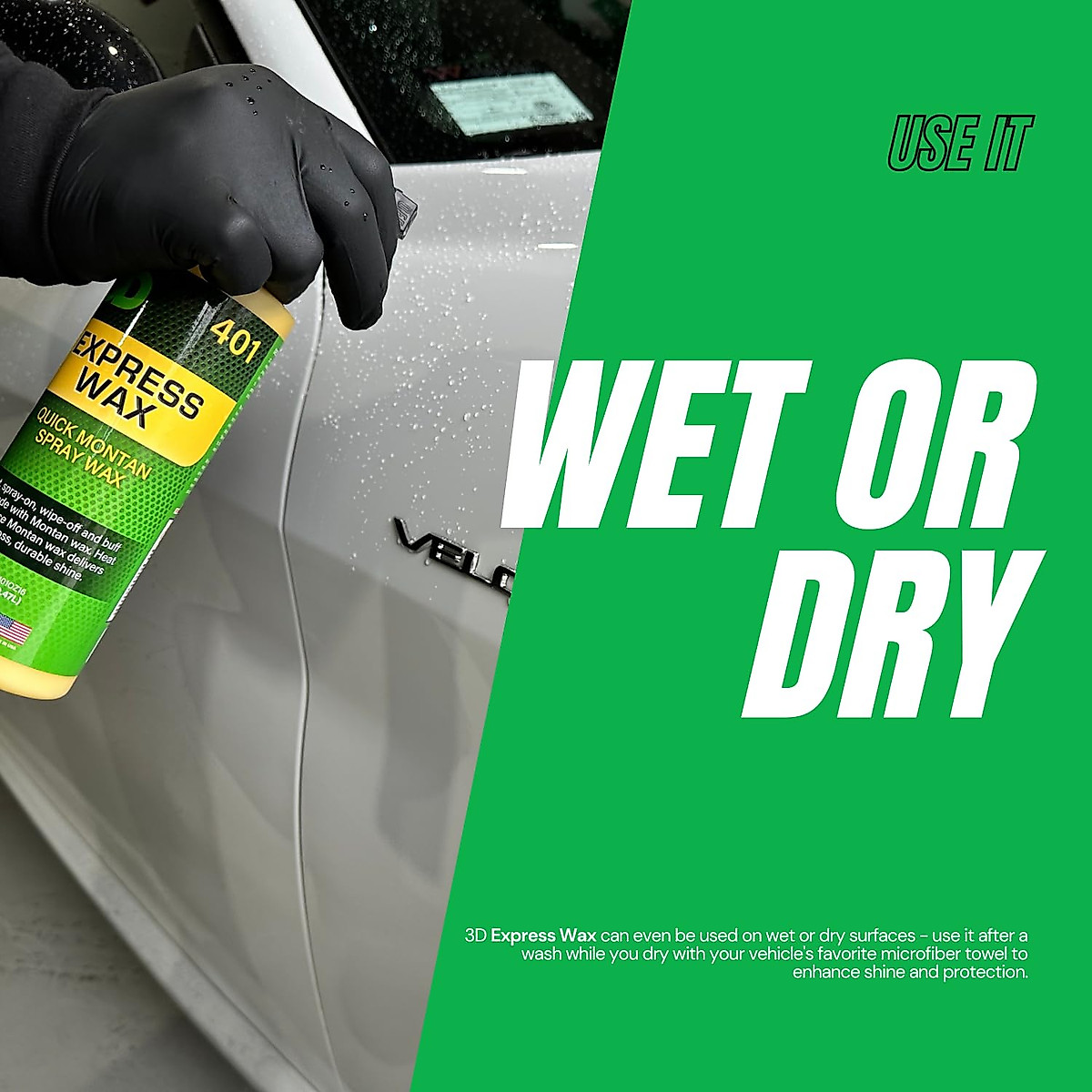 3D Express Montan Spray Wax - Glossy Shine, Streak Free, No Powder Residue 16oz.