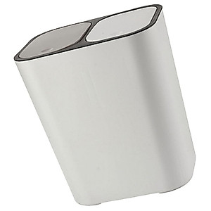 DEARMAMY Dual Trash Can, 2 Compartment Kitchen Garbage Can Plastic Dry and Wet Classified Recycling Bin Wastebasket Liter Bin Dustbin Rubbish Box Garbage Container for Home 15L