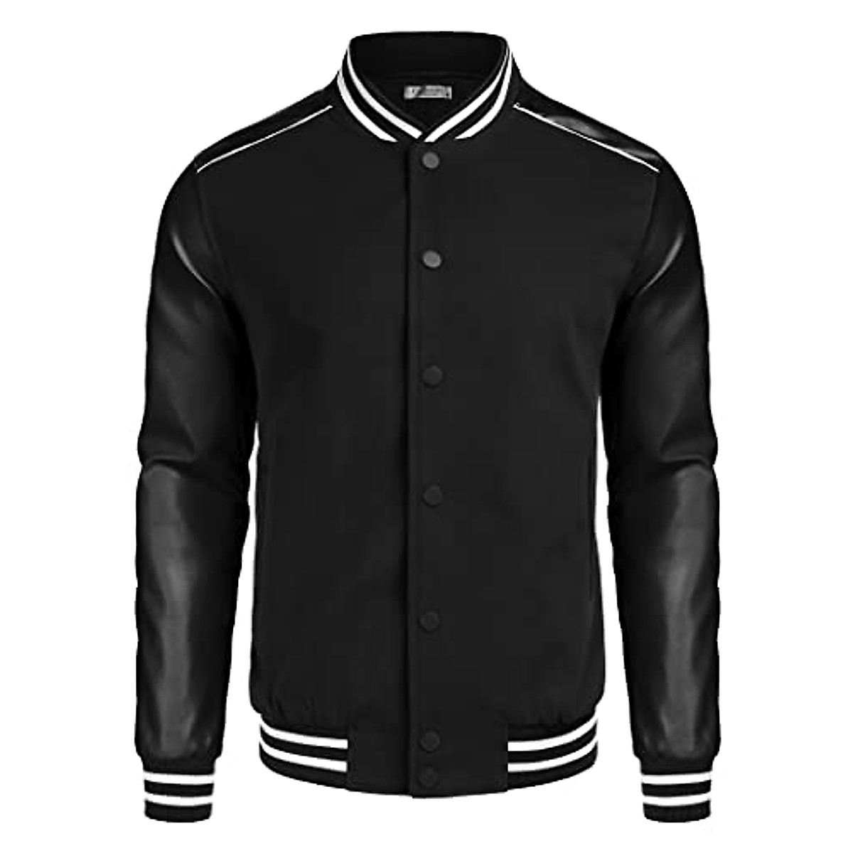 COOFANDY Mens Fashion Varsity Jackets Casual Leather Sleeves College Baseball Bomber Jacket Streetwear