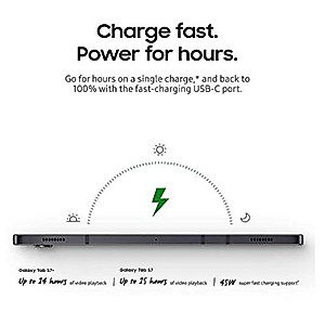 Samsung Galaxy Tab S7 (5G Tablet) LTE/WiFi (AT&T), Mystic Black - 128 GB (2020 Model - US Version & Warranty) - SM-T878UZKAATT (Renewed)