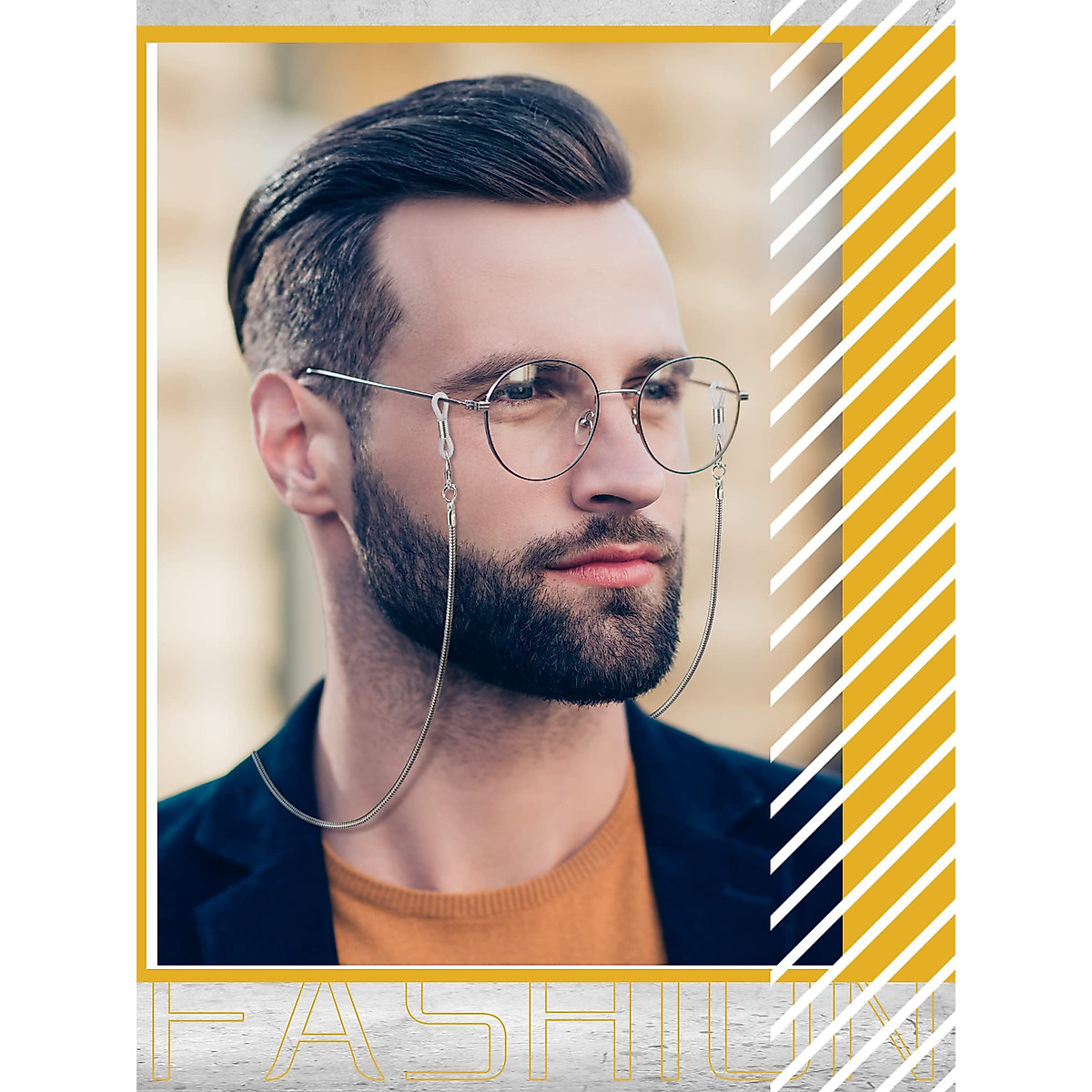 Konohan 7 Pcs Eyeglass Chains Eyeglasses Strap Glasses Holder Necklace Eyewear Chain Reading Lanyard for Glasses Women Men (Silver)